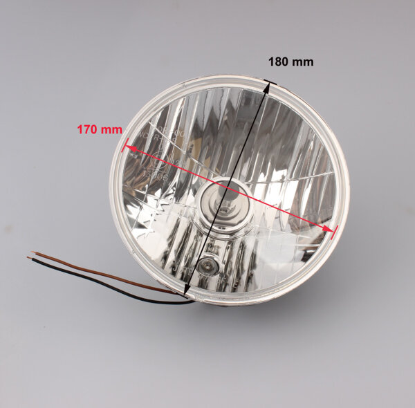 Reflektor Lampe Scheinwerfer H4 Einsatz 7" 170 mm E-Prüfzeichen Prism ...